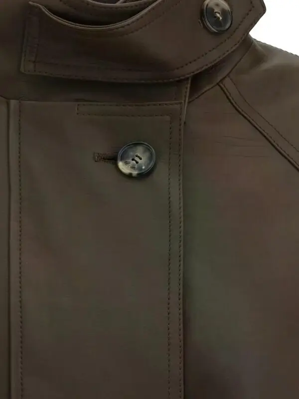 Loewe Leather Short Parka - Brown