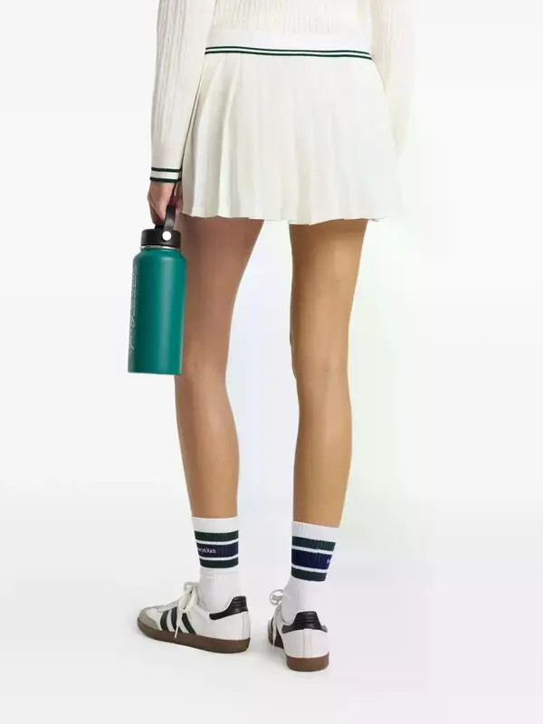 SPORTY & RICH Pleated Striped Mini Skirt