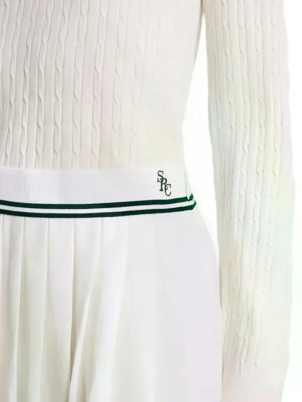 SPORTY & RICH Pleated Striped Mini Skirt