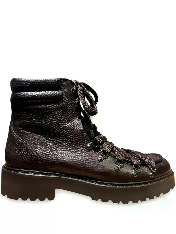CALCE Lace-up Leather Hiking Boots