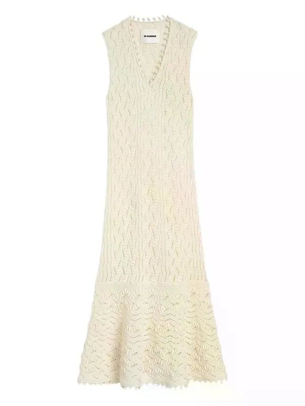 JIL SANDER Cotton Knit Maxi Dress - Neutrals
