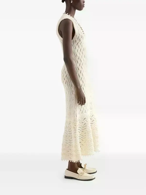 JIL SANDER Cotton Knit Maxi Dress - Neutrals