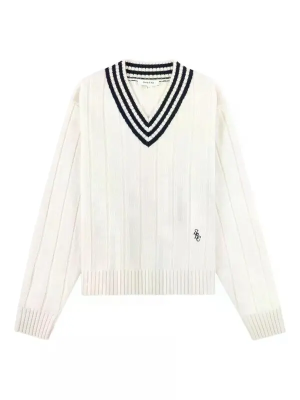 Sporty & Rich V-neck Striped Jumper