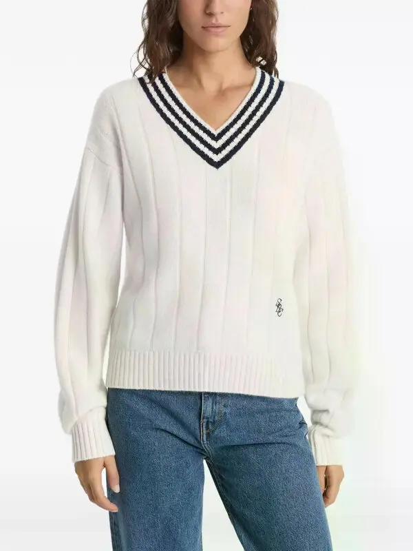 Sporty & Rich V-neck Striped Jumper