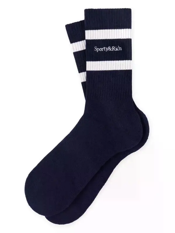 SPORTY & RICH Striped Socks - Blue