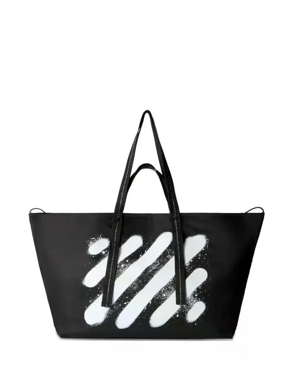 Off-White Diagonal Spray Day Tote Bag - Black