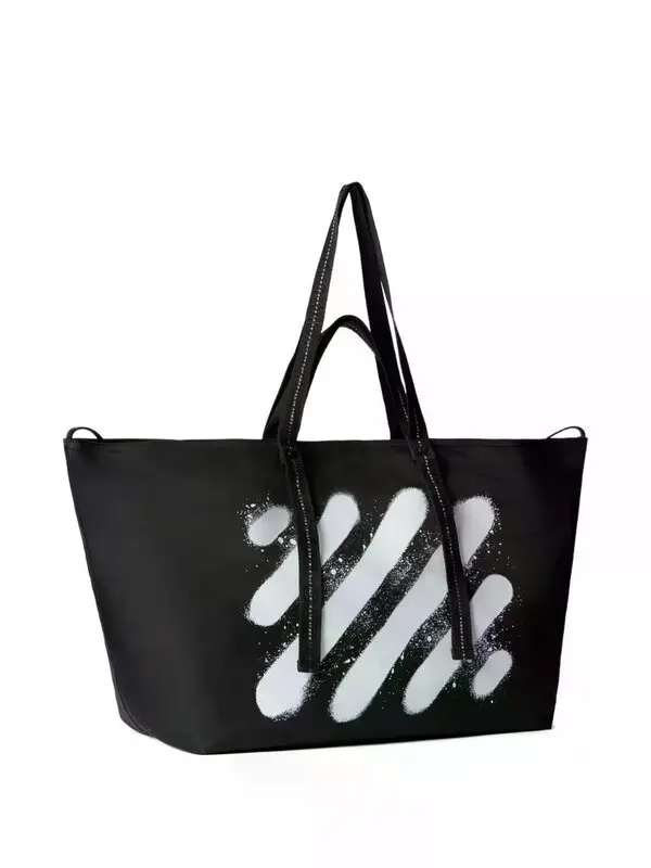 Off-White Diagonal Spray Day Tote Bag - Black