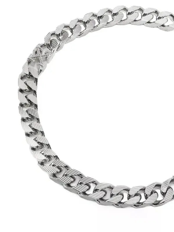 Off-White Arrow Textured Chain Necklace