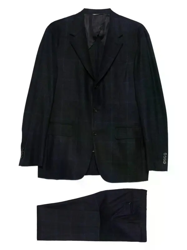 Canali Checkered Suit - Blue