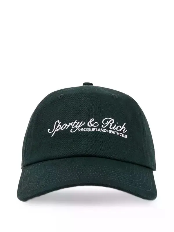 SPORTY & RICH Logo-embroidered Cap - Green