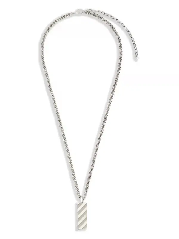 Off-White Diagonal Striped-pendant Necklace - Silver