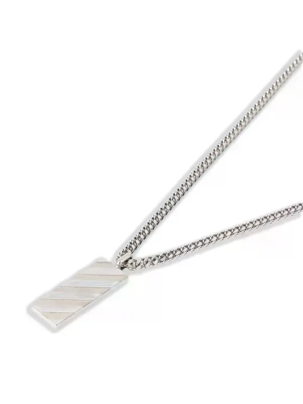 Off-White Diagonal Striped-pendant Necklace