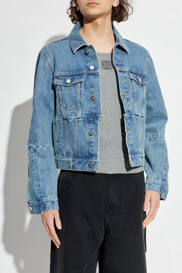 Vetements Cropped Denim Jacket - Light Blue