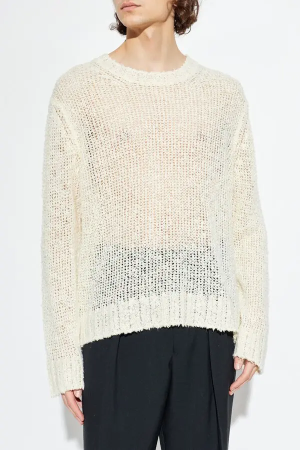 JIL SANDER Crew Neck Linen Sweater - Multicolor