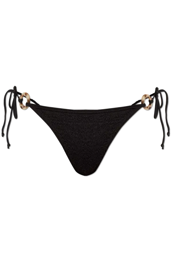 Bond Eye Ring Tie Side Bikini Bottom - Black