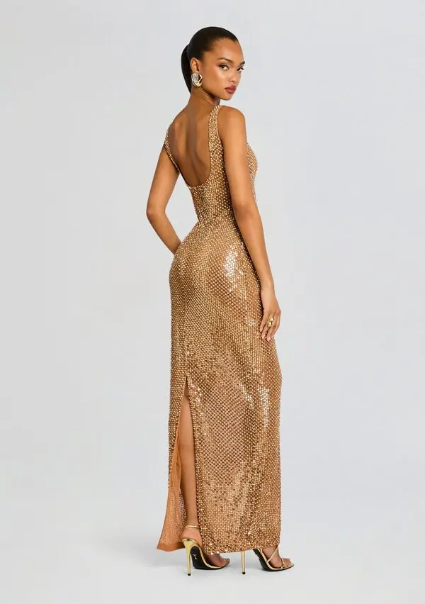 retrofete brown sequin dress Retrofete Sequin Mini Cocktail Dress main image 1