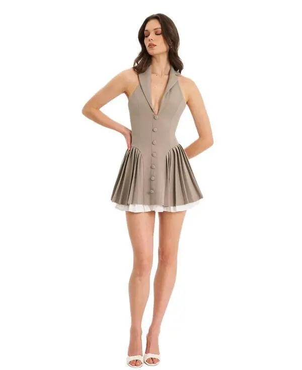 MISS CIRCLE NEW YORK A-line Halter Neck Mini Dress