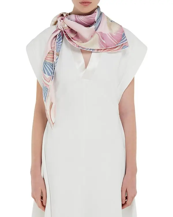 FERRAGAMO Brezza Print Square Silk Scarf - Rosa/camel