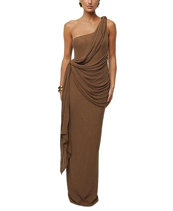 JLUXLABEL Draped Wrap Dress - Brown