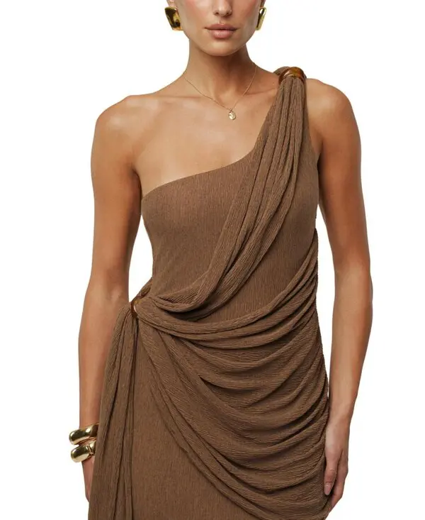 JLUXLABEL Draped Wrap Dress - Brown