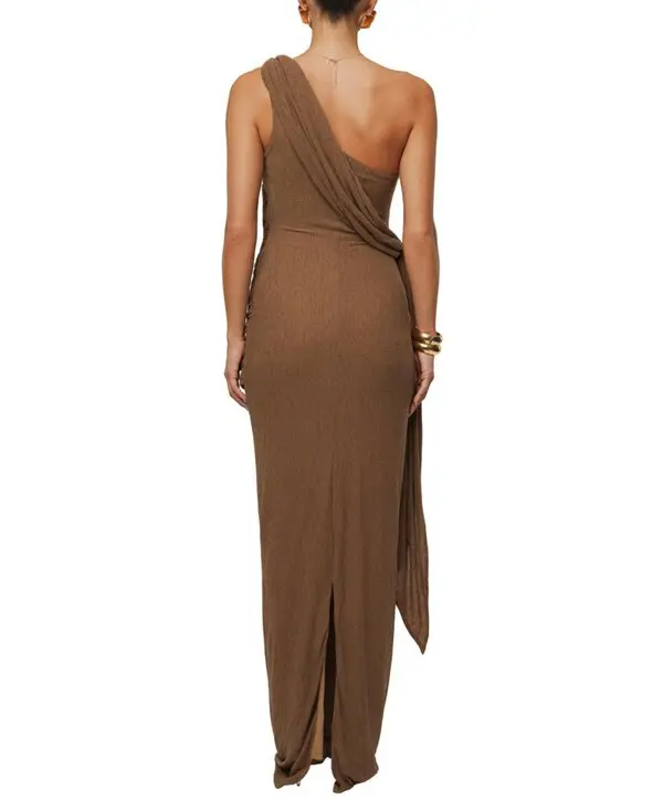 JLUXLABEL Draped Wrap Dress - Brown
