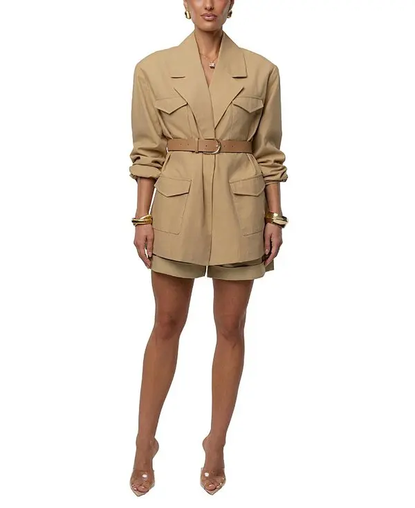 JLUXLABEL Precision Woven Blazer - Beige