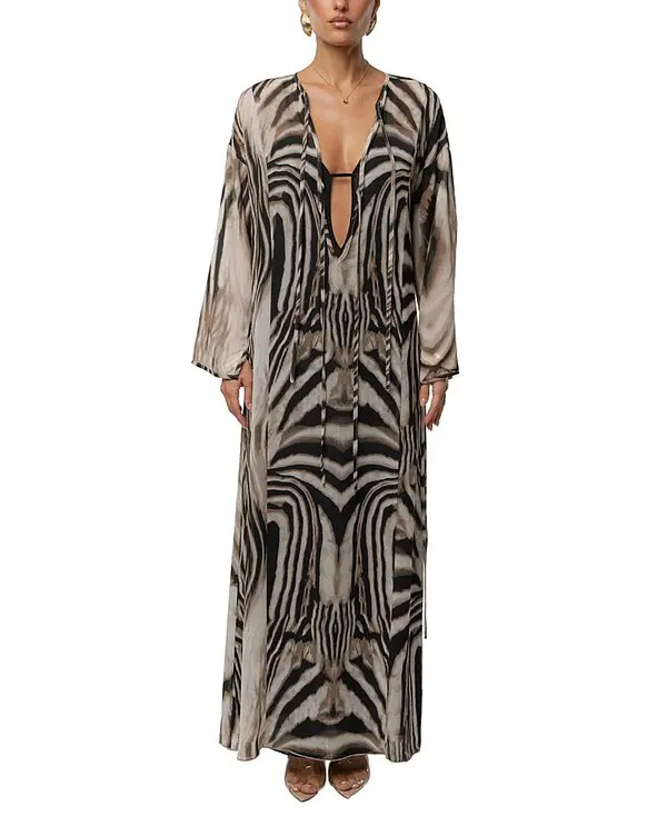 JLUXLABEL Zebra Print Maxi Dress