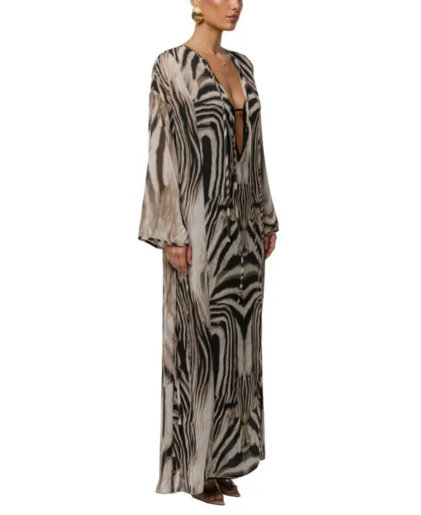 JLUXLABEL Zebra Print Maxi Dress