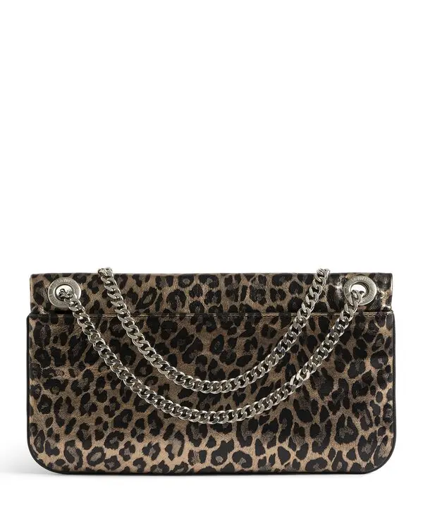 Zadig&Voltaire Rock Ii Metallic Leopard Print Leather Clutch