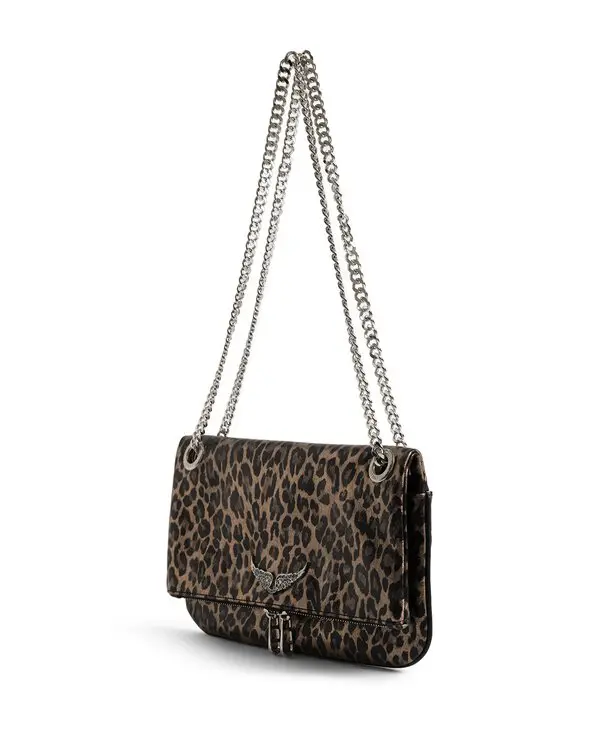 Zadig&Voltaire Rock Ii Metallic Leopard Print Leather Clutch