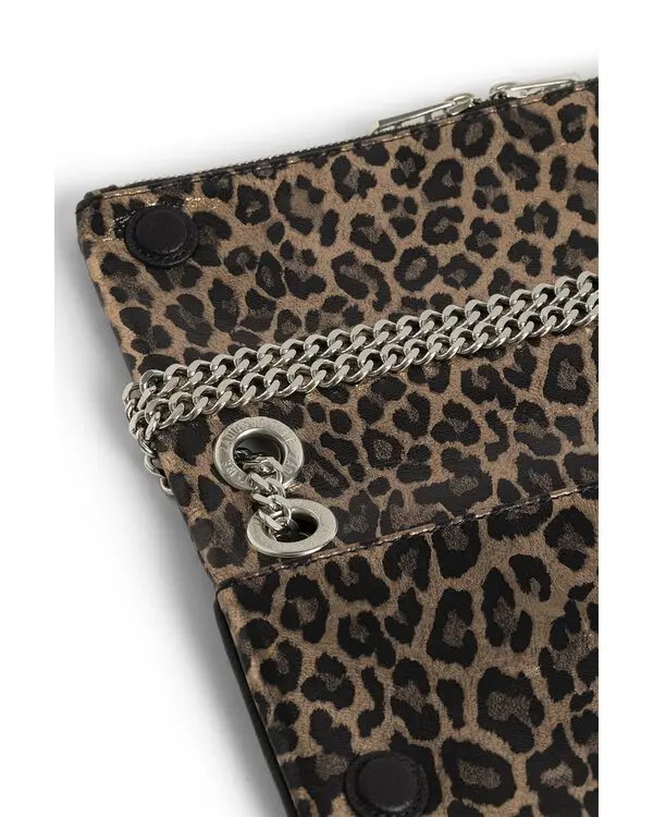 Zadig&Voltaire Rock Ii Metallic Leopard Print Leather Clutch