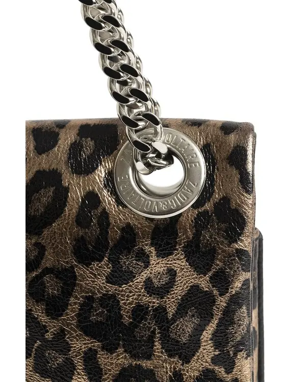 Zadig&Voltaire Rock Ii Metallic Leopard Print Leather Clutch