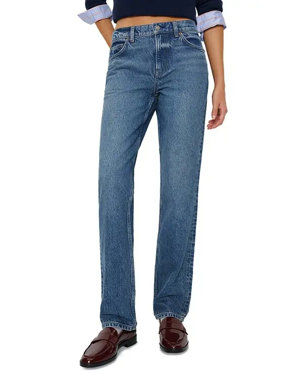 REFORMATION Greer Mid Rise Straight Jeans