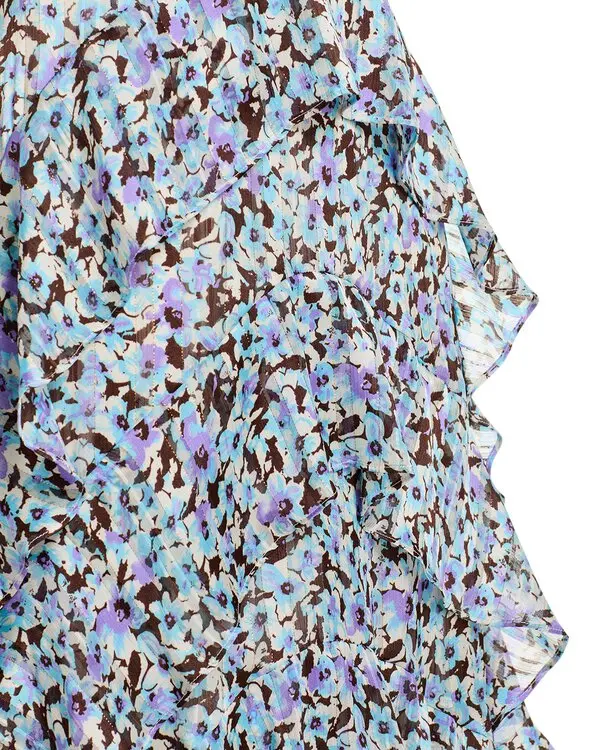 chinese dress ladies Contrast Navy Purple Aqua Wild Floral Sleeveless Maxi Dress Large main image 0