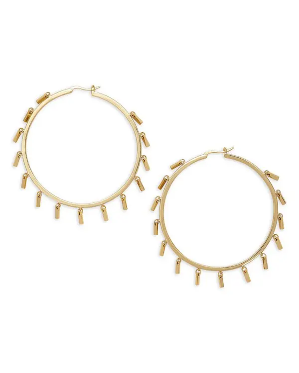 Ramy Brook Dangling Bar Hoop Earrings - Gold