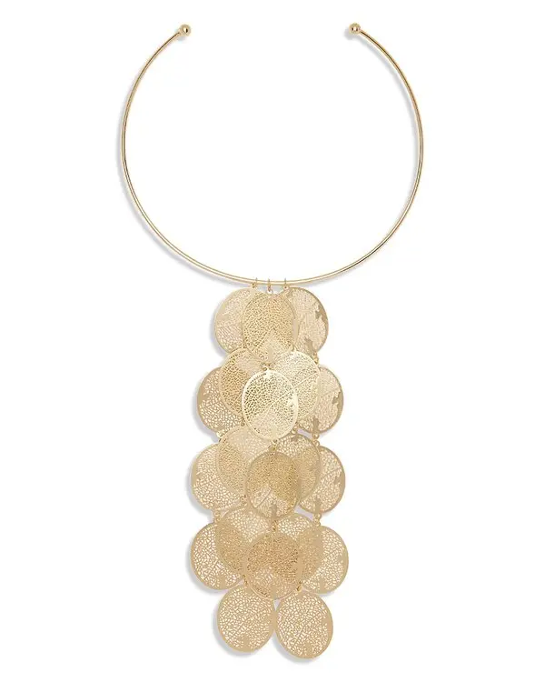 Ramy Brook Filigree Oval Statement Necklace - Gold