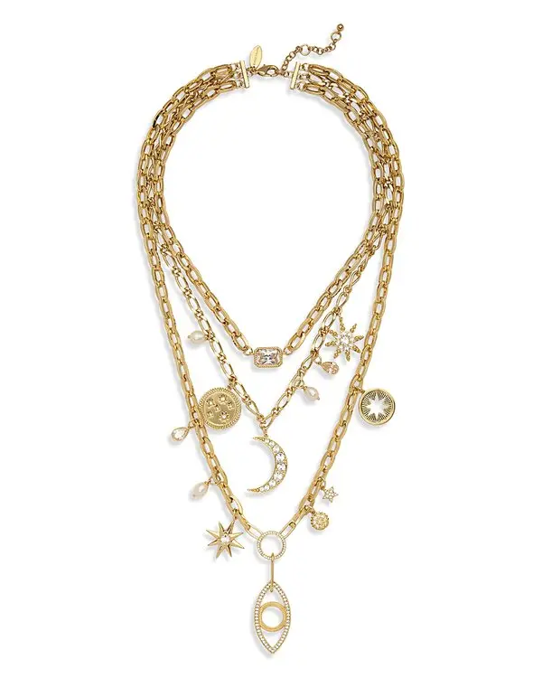 Ramy Brook Multi Stone Charm Layered Necklace - Gold