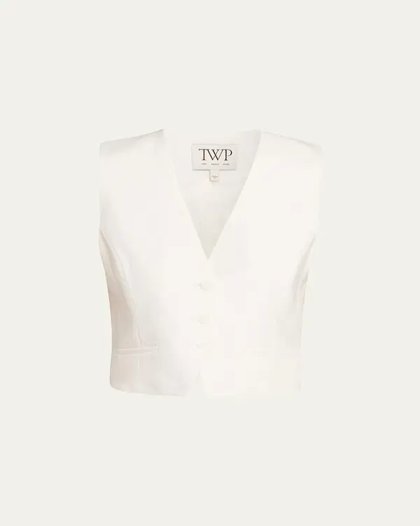 TWP Mila Linen Vest - Ivoire