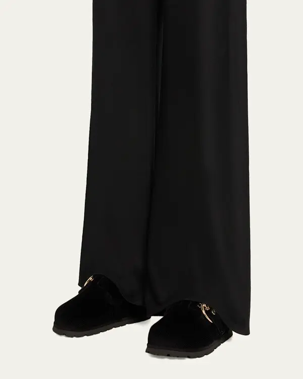 STUART WEITZMAN Chrystie Shearling-lined Corduroy Mules