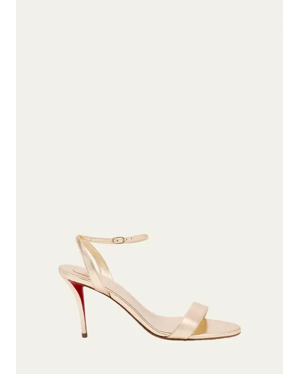 CHRISTIAN LOUBOUTIN 80mm Miss Z Metallic Leather Sandals - Platine