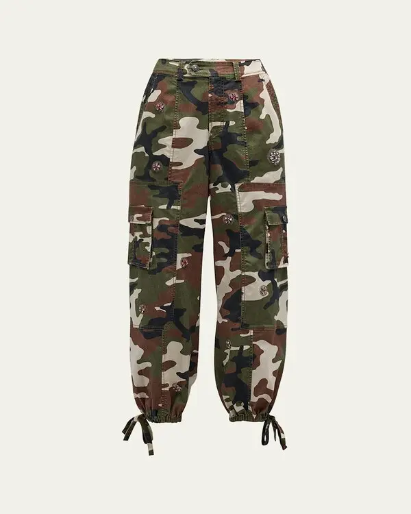 Cinq À Sept Love Camo Zola Embellished Twill Pants