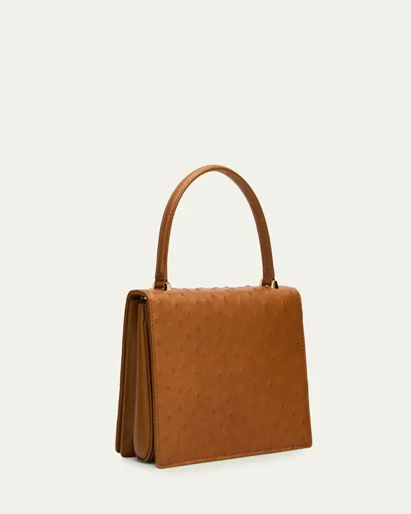 Akris Small Ostrich Leather Top-handle Bag