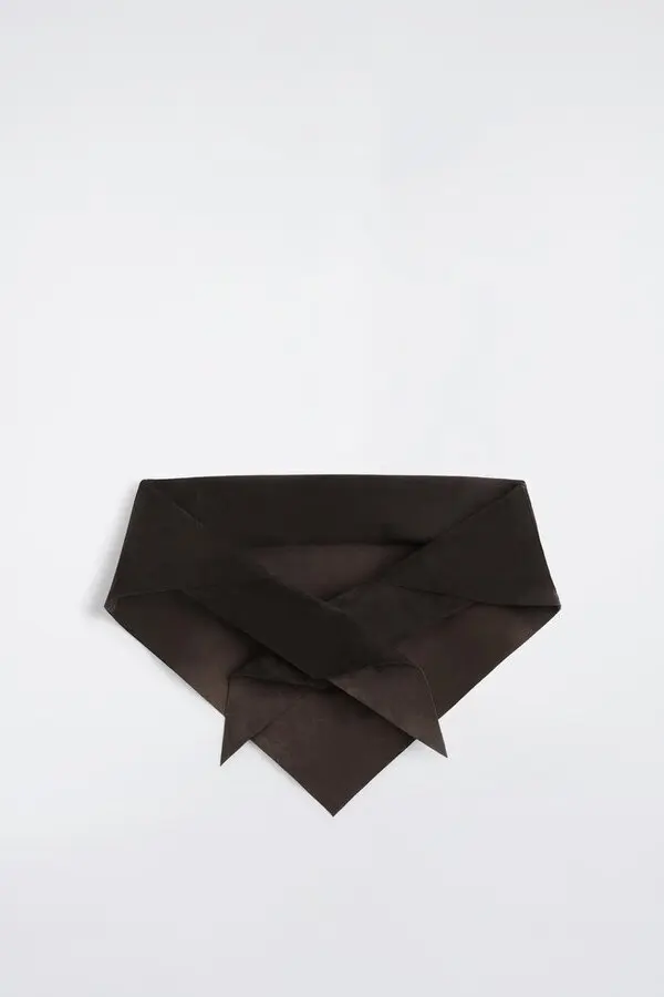 Cos Suede Triangle Scarf - Brown