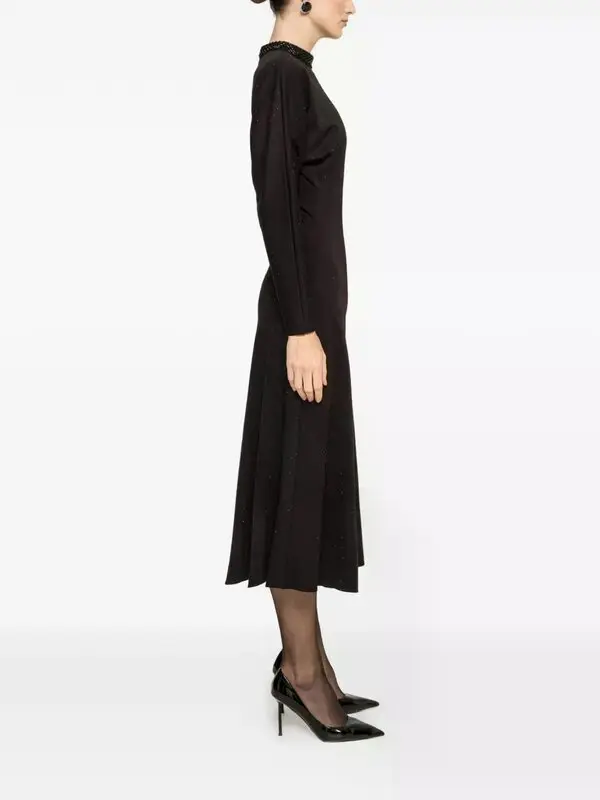 NISSA Rhinestone-embellished Midi Dress