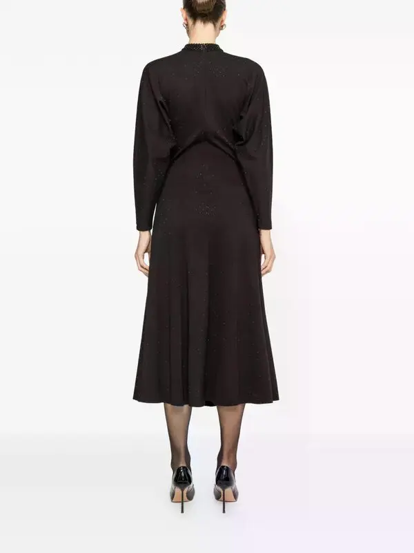 NISSA Rhinestone-embellished Midi Dress