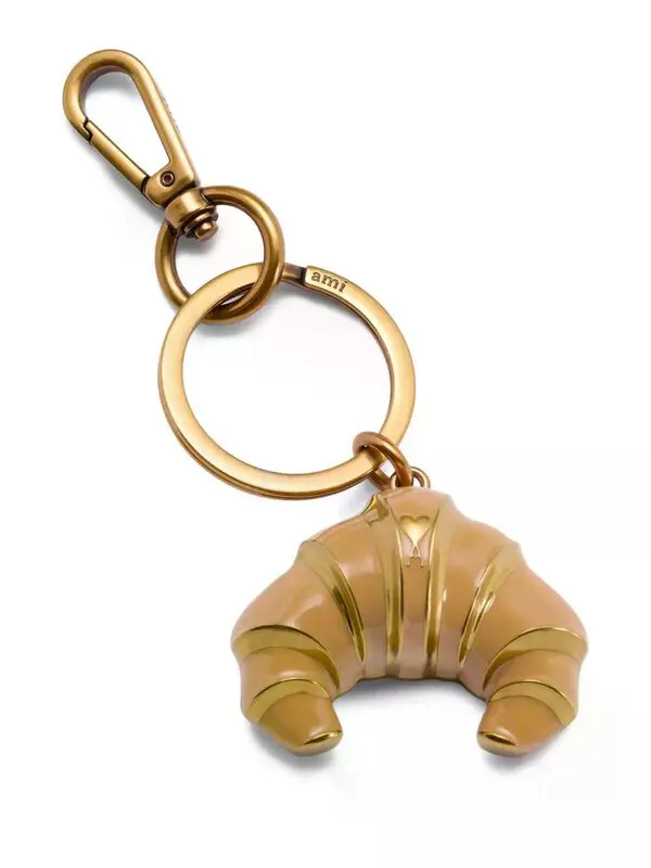 AMI Paris De Coeur Croissant Keyring - Neutrals