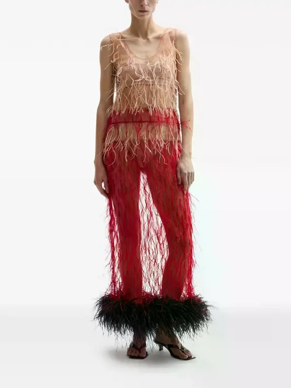ATU BODY COUTURE Feathered Dress - Red