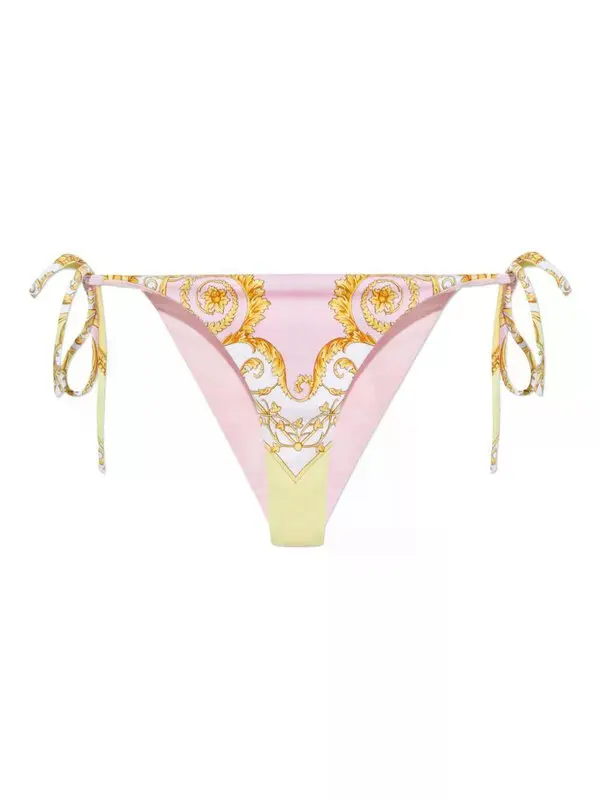 Versace Printed Tie-side Bikini Bottom - Pink