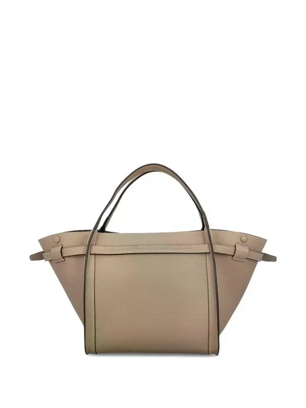 TOD'S Small Leather Tote Bag With Metal Detail - Grey
