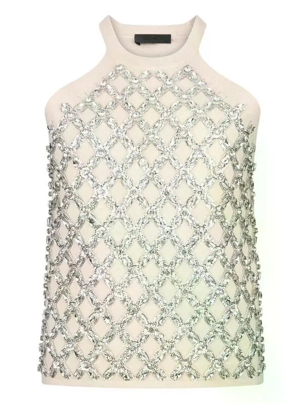 Liu Jo Bejewelled Milano Stitch Halter Top